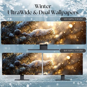 Snowy Tree Winter Wallpaper - 32x9 and 16x9 High-resolution Desktop ...