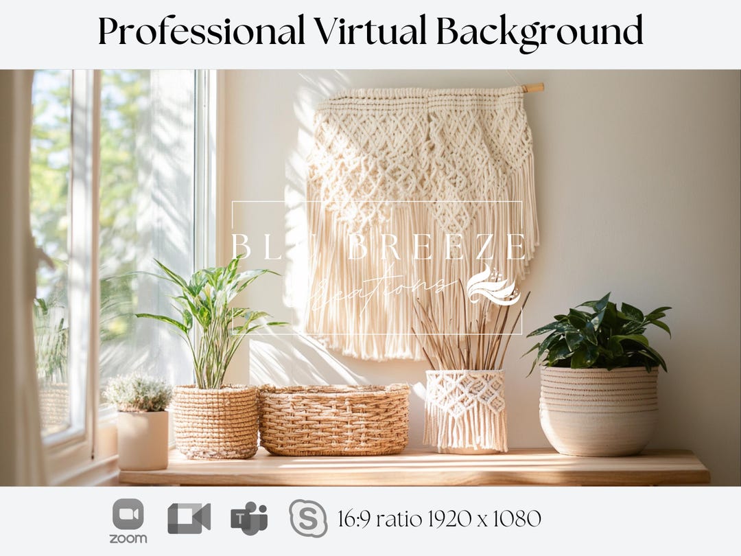 Boho Virtual Background Compatible With Zoom, Teams, Webex, Skype ...