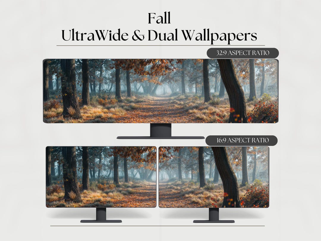 Fall Desktop Wallpaper for Ultrawide and Dual Monitors | 32x9 and 16x9 ...