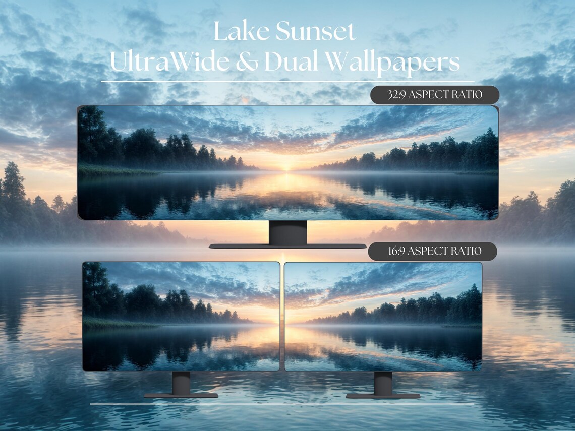 Lake Horizon Ultrawide and Dual Monitor Wallpaper High-resolution ...