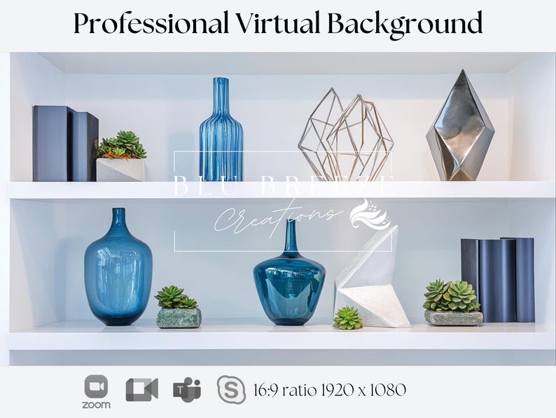 Blue and White Zoom Background - Virtual Background for Zoom Google ...