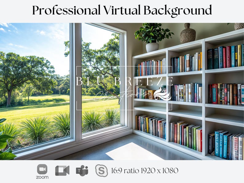 Zoom Background for a Modern Home Office – Virtual Background for ...
