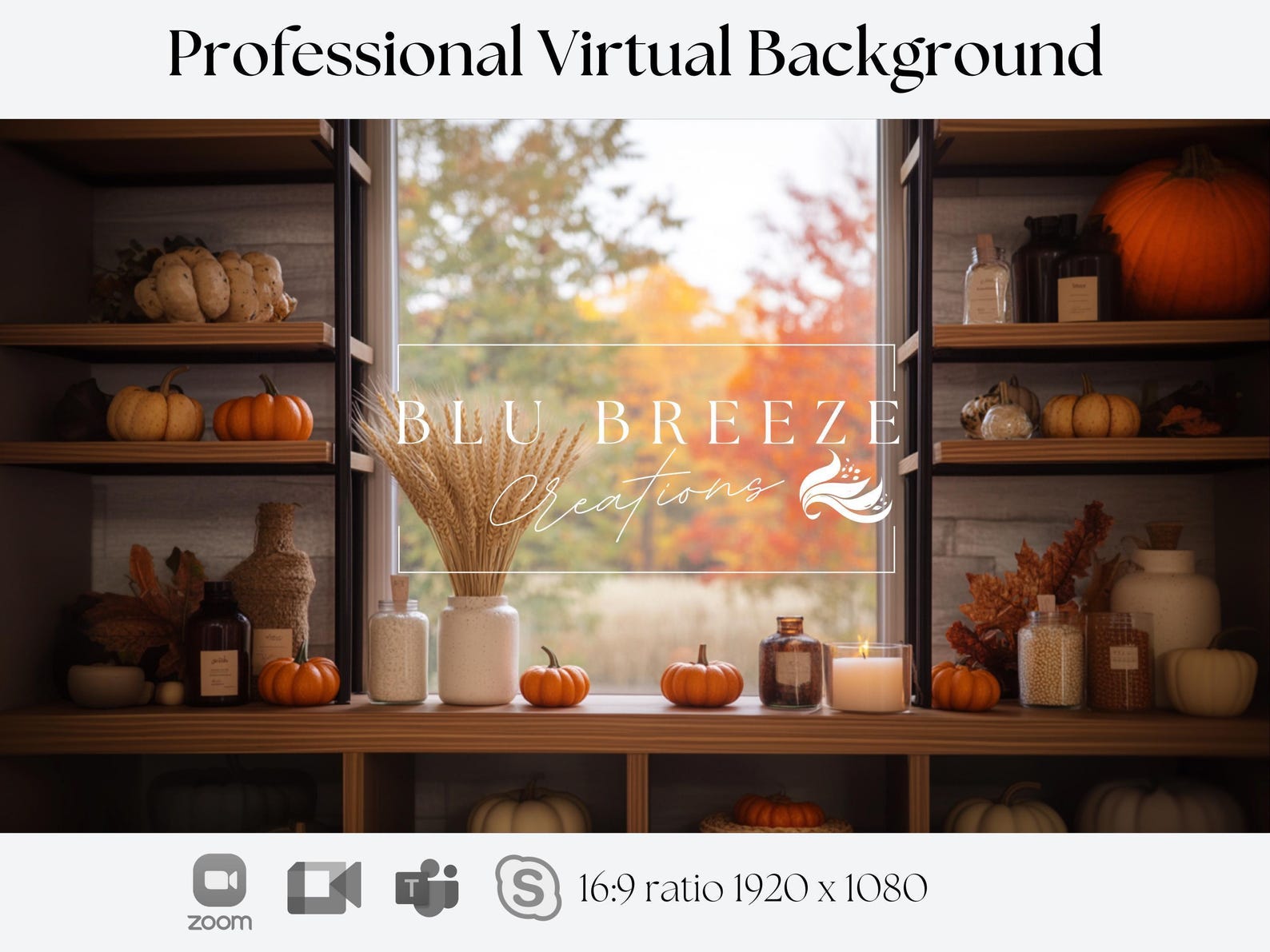 Fall Virtual Background | Compatible With Zoom, Teams, Webex, Skype ...