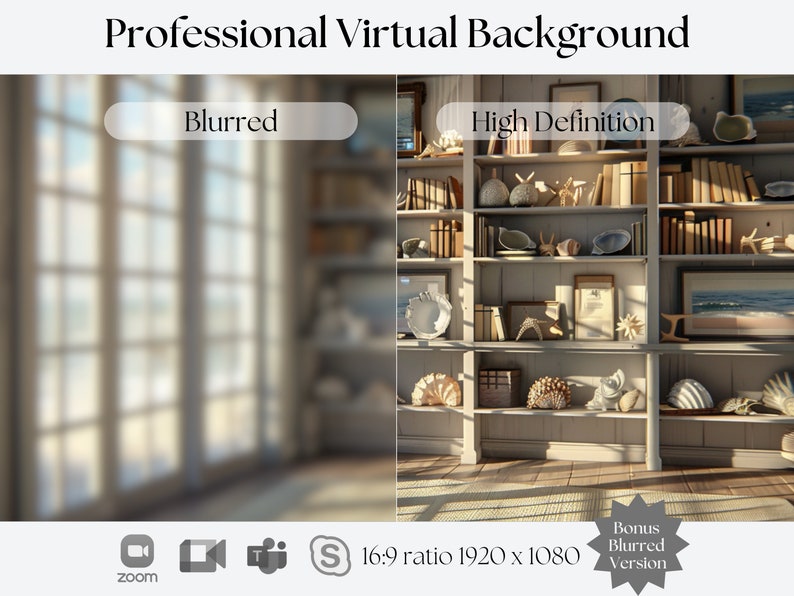 Beach Background Compatible With Zoom, Teams, Facebook, Webex, Skype ...
