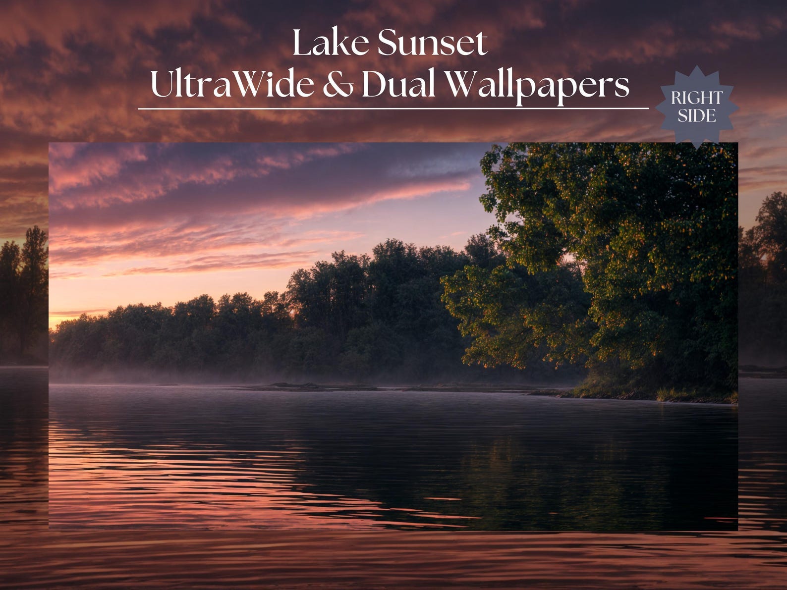 Lake Sunset Ultrawide and Dual Monitor Wallpaper High-resolution ...