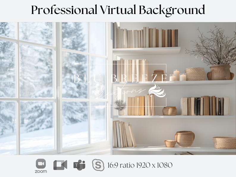 Winter Virtual Background | Compatible With Zoom, Teams, Webex, Skype ...