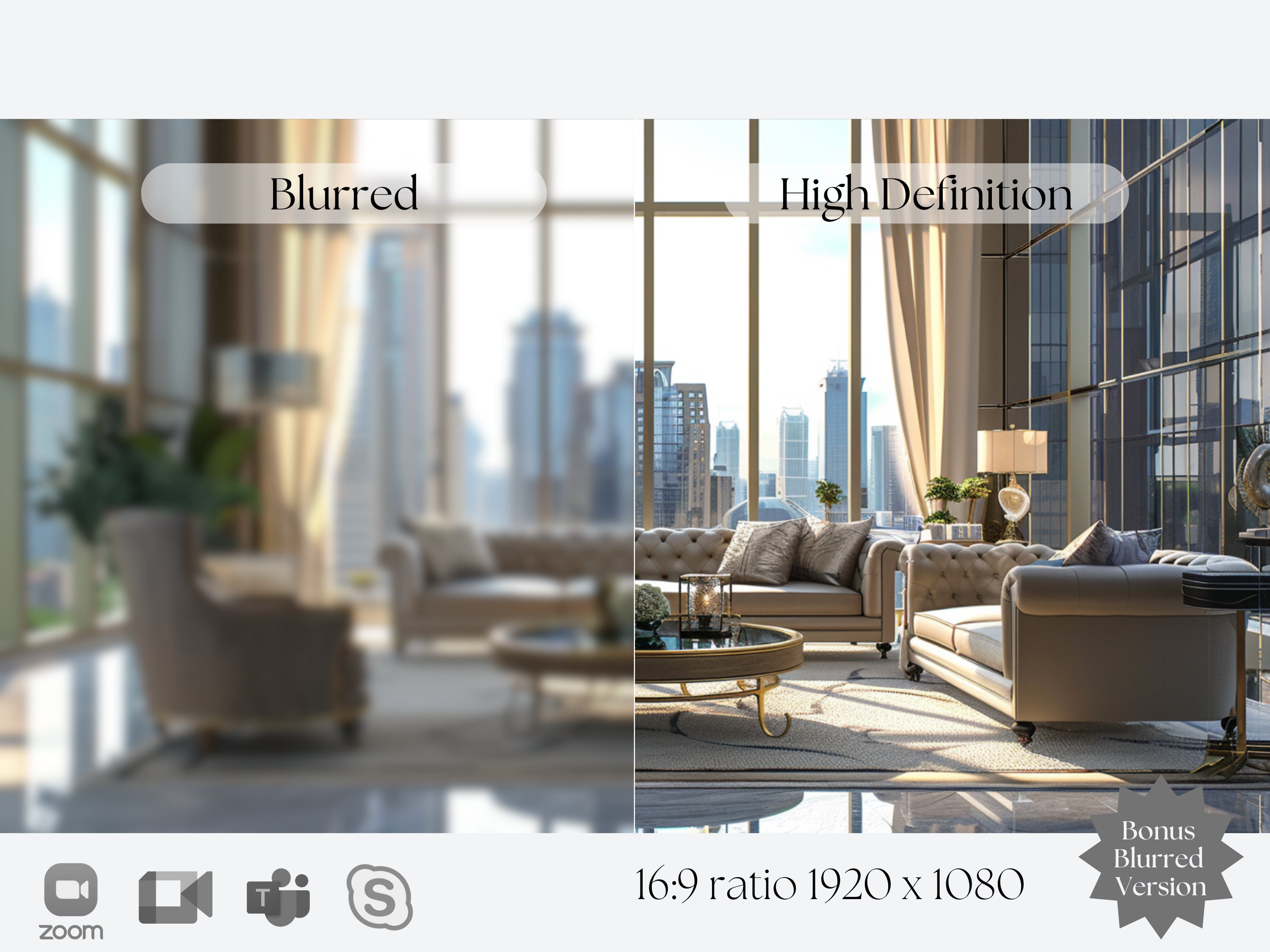 10 Luxurious City Living Room Virtual Backgrounds Compatible With Zoom ...
