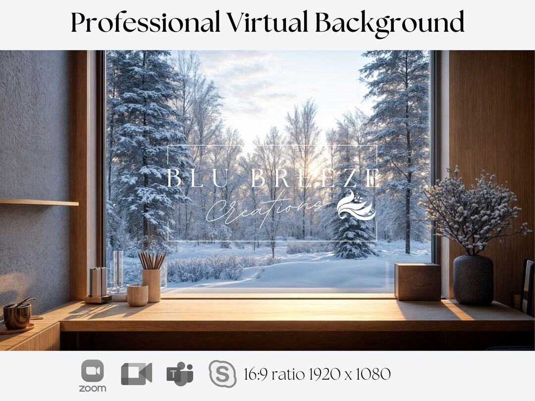 Peaceful Winter Sunrise Virtual Background for Video Calls Zoom Teams ...