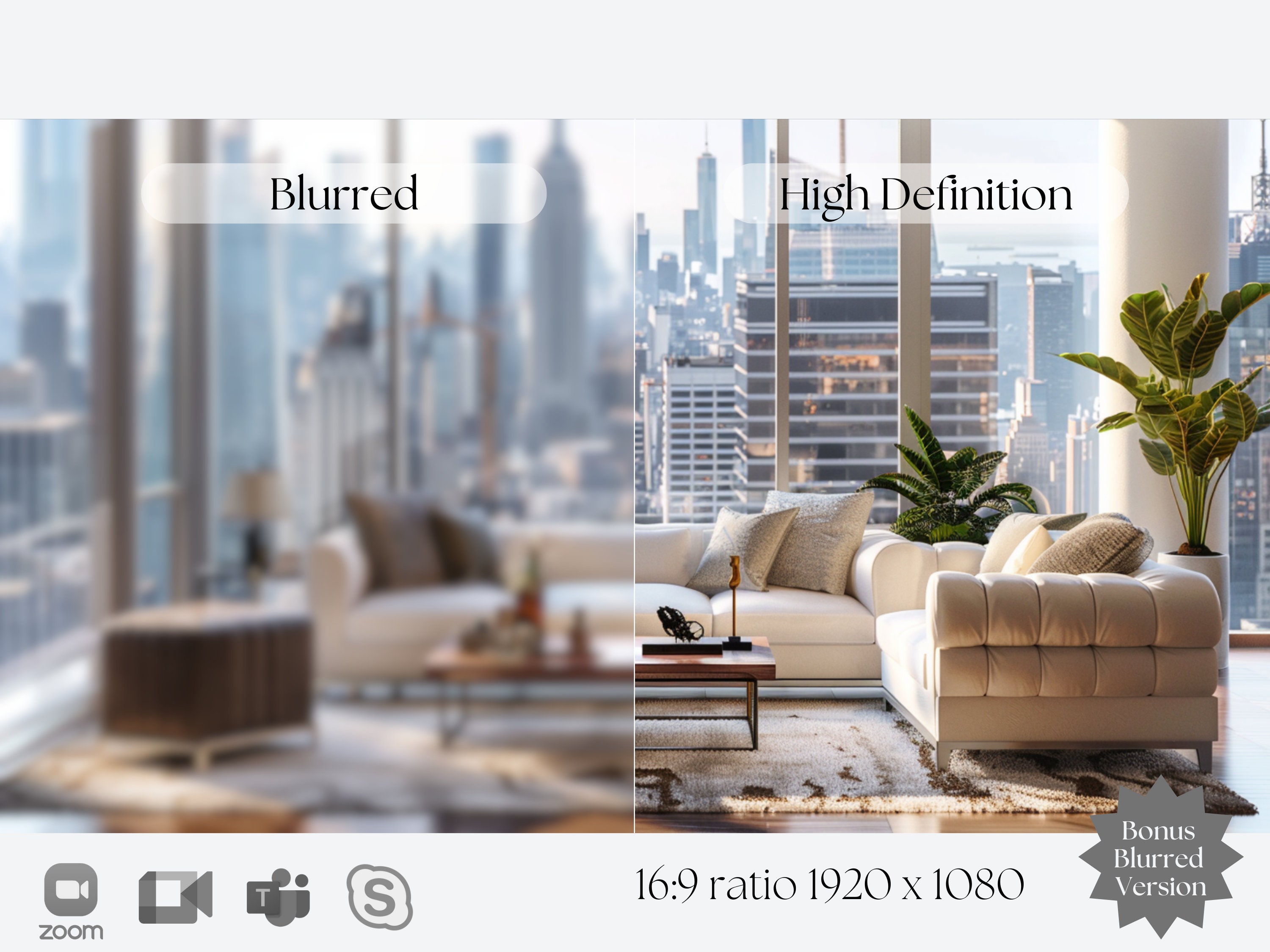 10 Luxurious City Living Room Virtual Backgrounds Compatible With Zoom ...