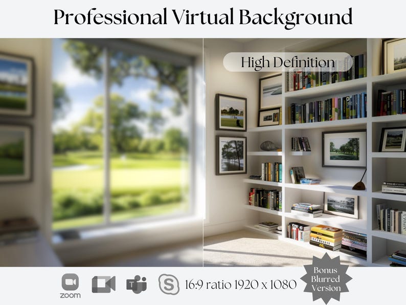 Golf Course Office Background Compatible With Zoom, Teams, Webex, Skype ...