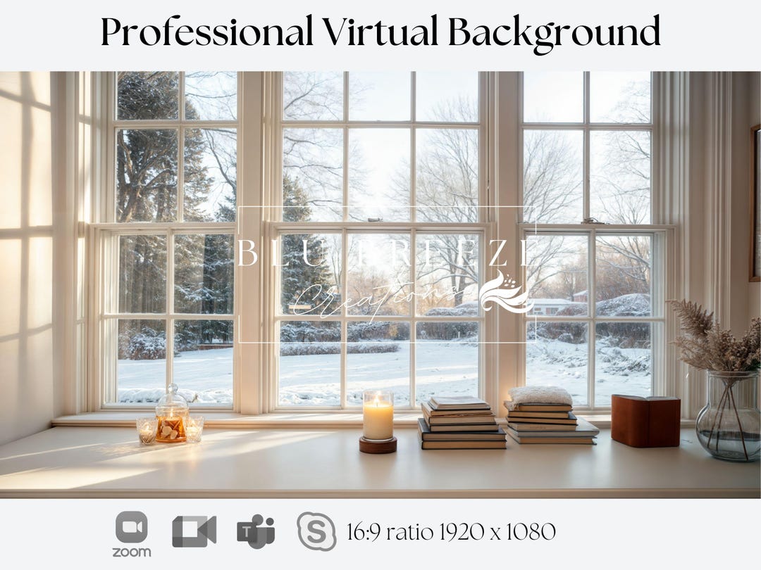 Winter Simple and Clean Virtual Background for Video Calls Zoom Teams ...