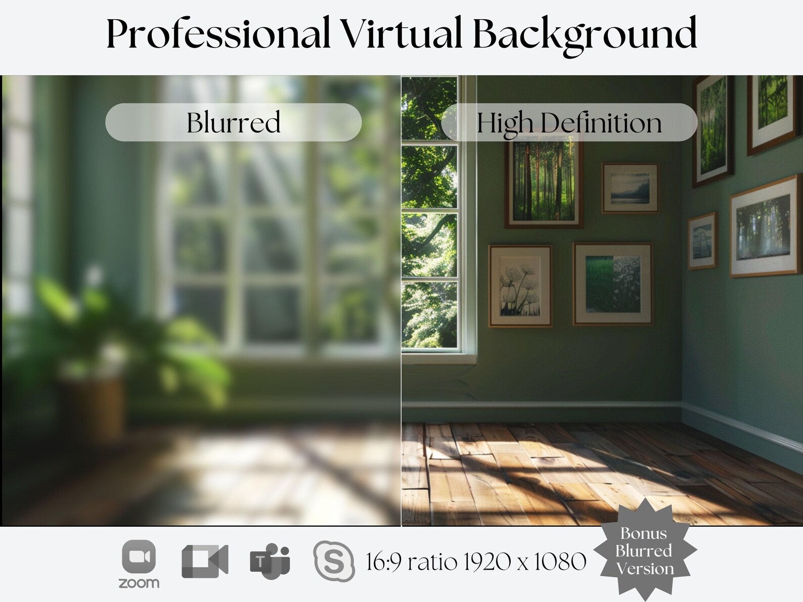 Window Sunlight Virtual Background Compatible With Zoom, Teams, Webex ...