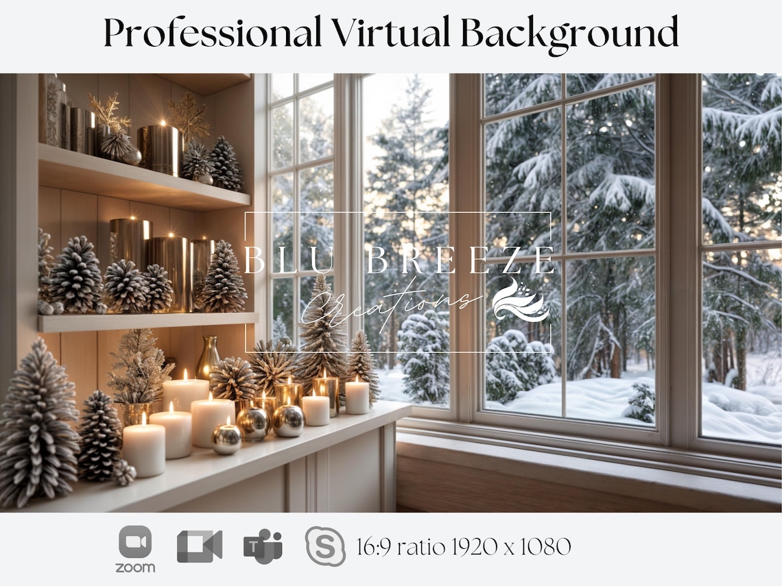 Winter Office Virtual Background for Zoom Teams Webex Skype Google Meet ...