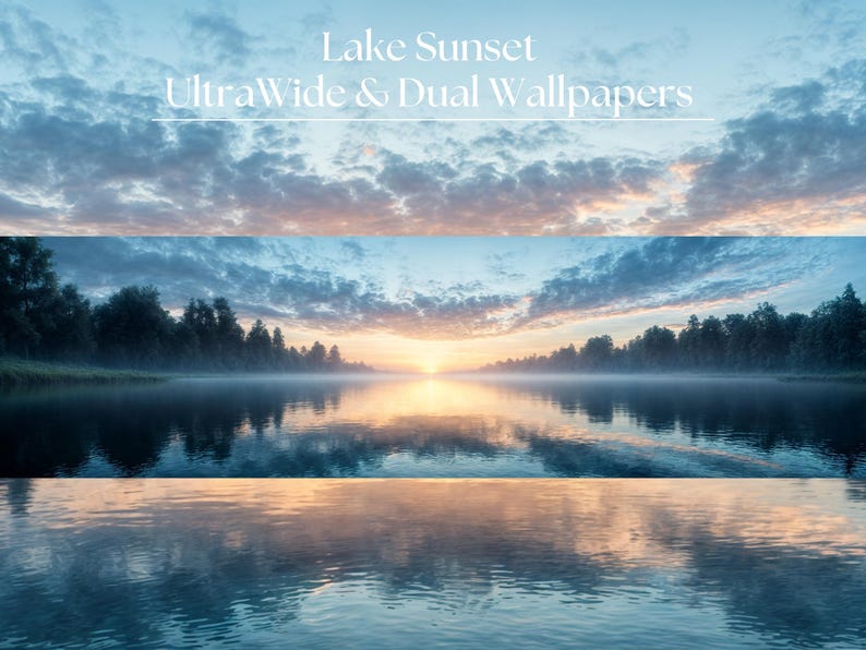 Lake Horizon Ultrawide and Dual Monitor Wallpaper High-resolution ...