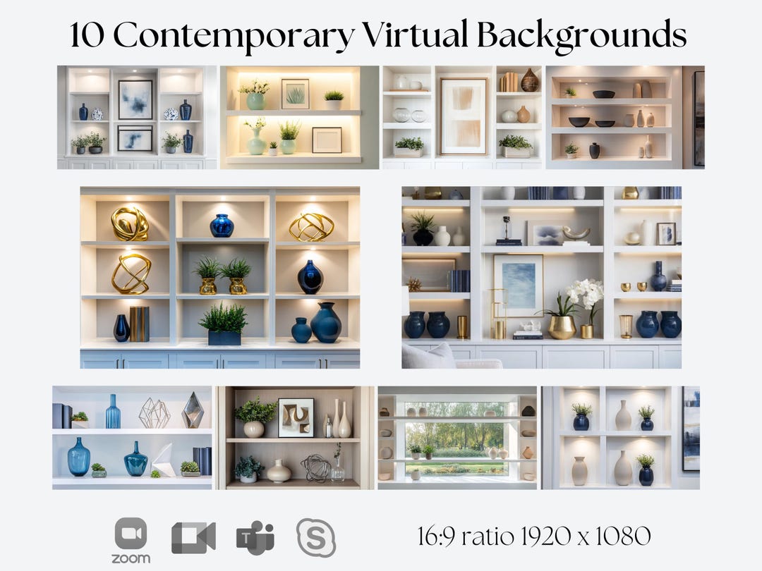 10 Contemporary Virtual Backgrounds Clean Office Collection for Google ...