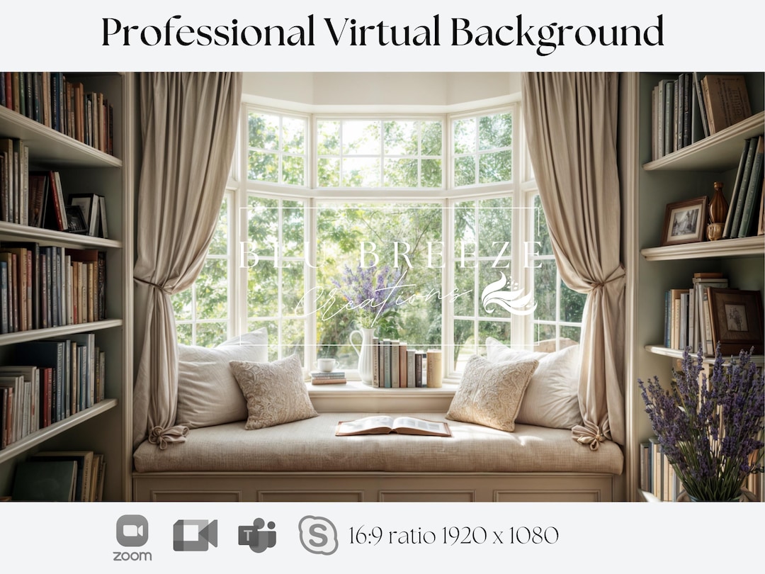 Clean Office Virtual Background for Zoom | Bright and Peaceful Room ...