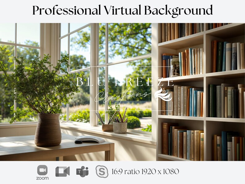 Zoom Background With a Sunlit Workspace – Virtual Background for Google ...