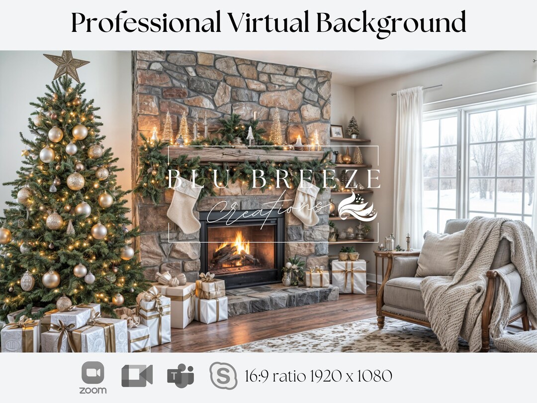 Christmas Tree Background for Video Calls Zoom Teams Webex Skype Google ...