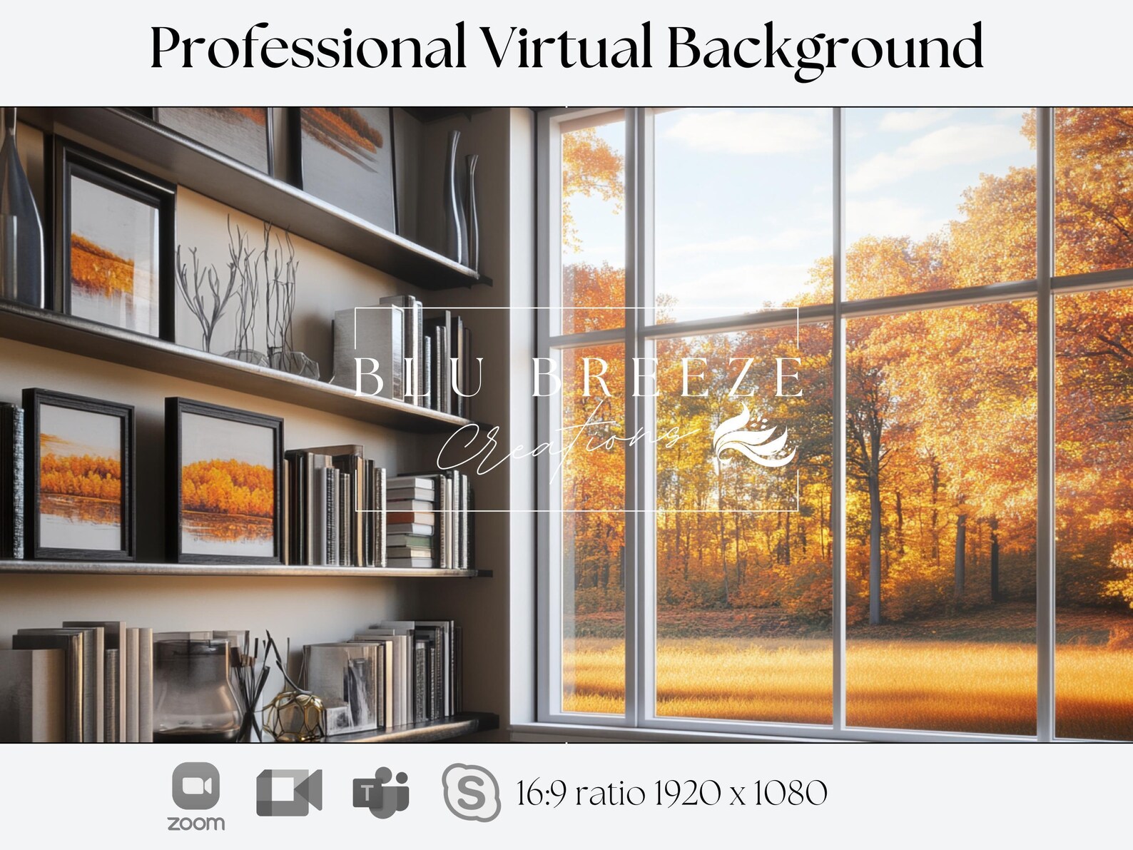 Fall Virtual Background | Compatible With Zoom, Teams, Webex, Skype ...