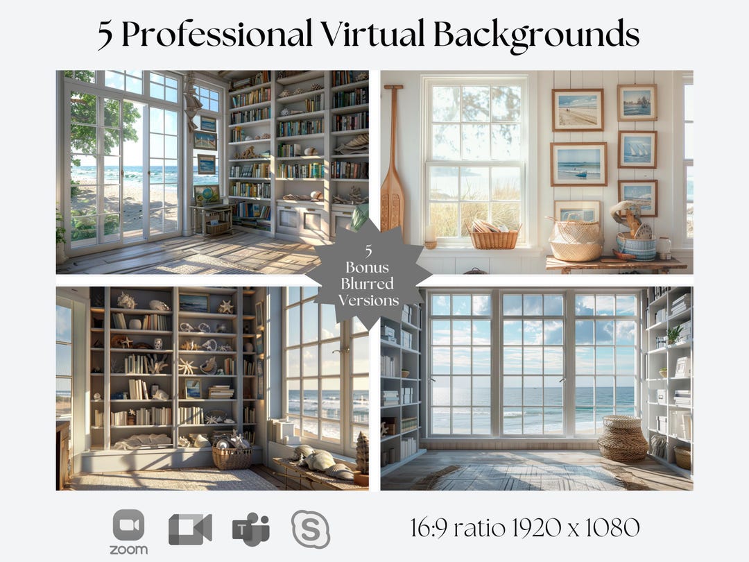 5 Beach House Virtual Backgrounds | Compatible With Zoom, Teams, Webex ...