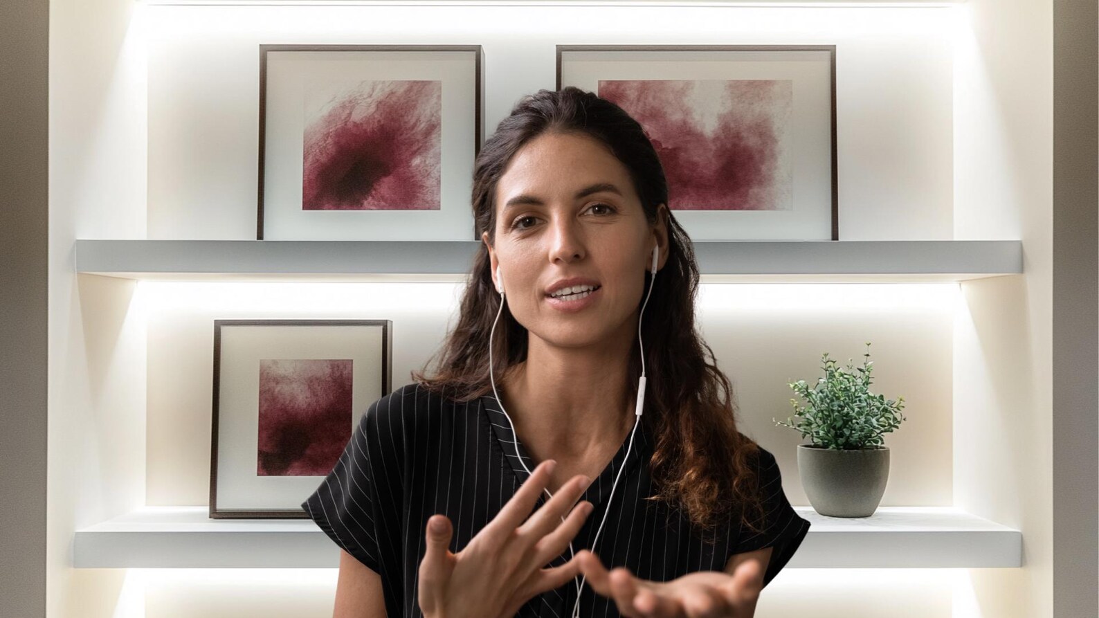 Zoom Background With Red Minimalist Decor Simple Virtual Background for ...