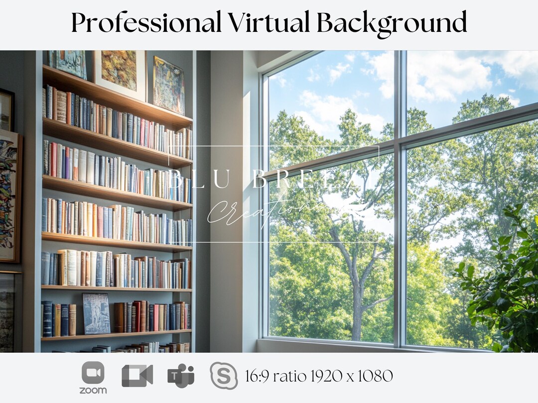 Professional Virtual Background, Bookshelf View (digital Download) - Etsy