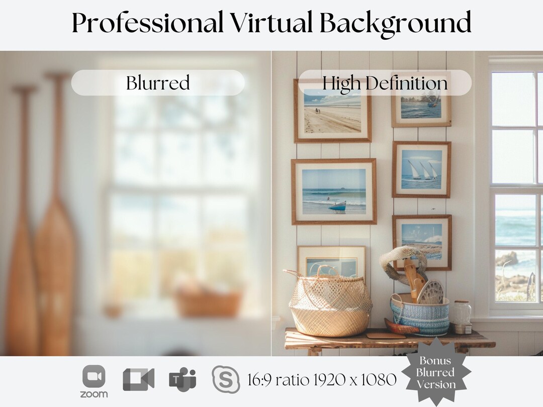 Summer Beach Background | Compatible With Zoom, Teams, Webex, Skype ...