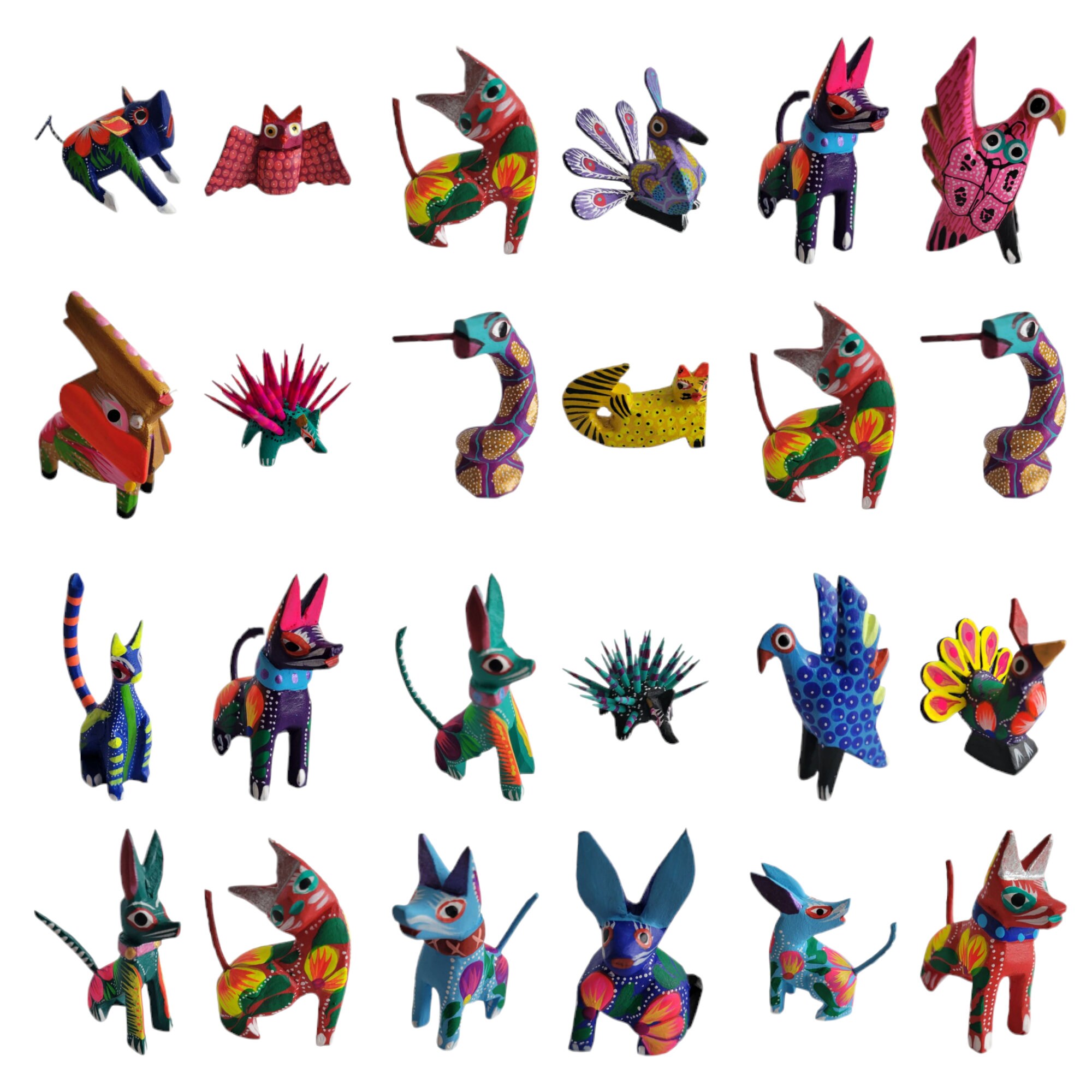 Alebrijes Mexican Folk Wood Carving Sculptures Oaxacan Alebrije Set ...