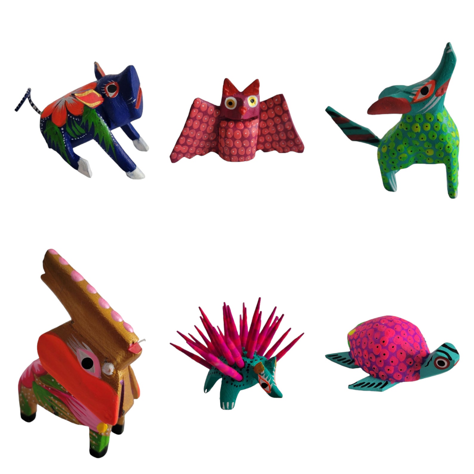 Alebrijes Mexican Folk Wood Carving Sculptures Oaxacan Alebrije Set ...