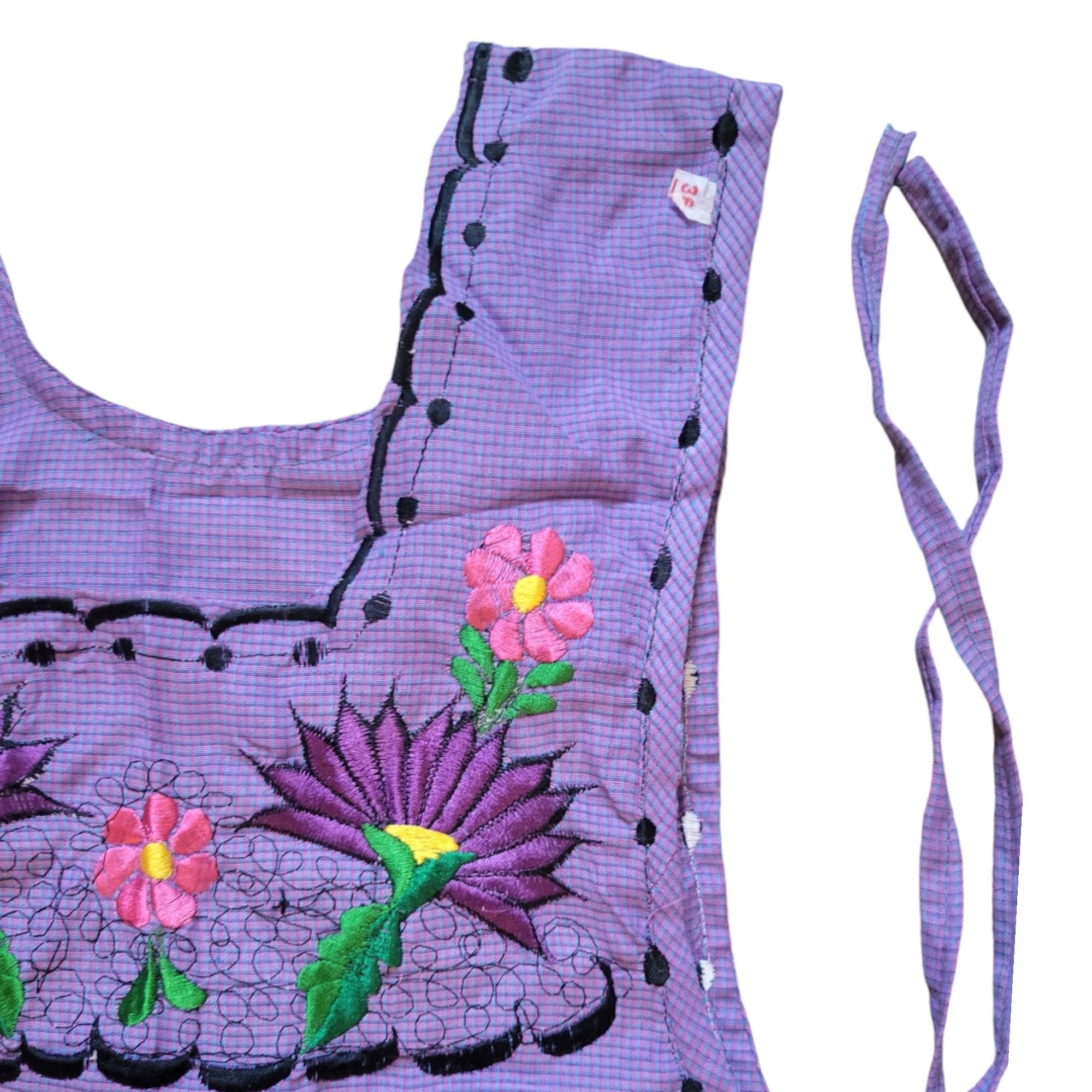 Traditional Mexican Apron for Women With Pockets and Beautiful Flower ...
