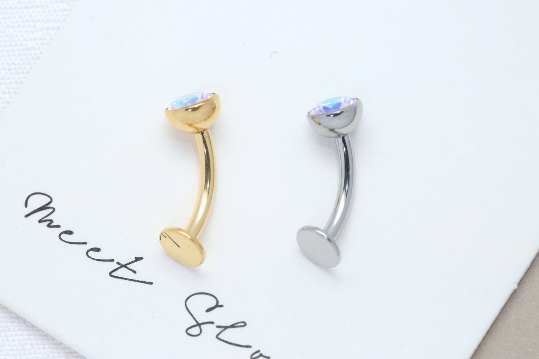 Belly Rings Titanium 14G Belly Button Ring Cubic Zirconia Multicolor ...