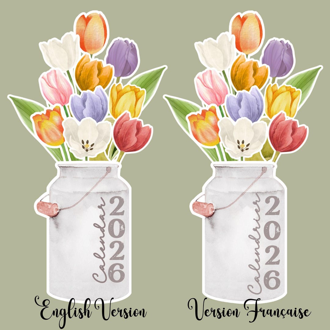 2026 Flower Desk Calendar | Tulips Collection | Mini Desk Calendar 2026 ...