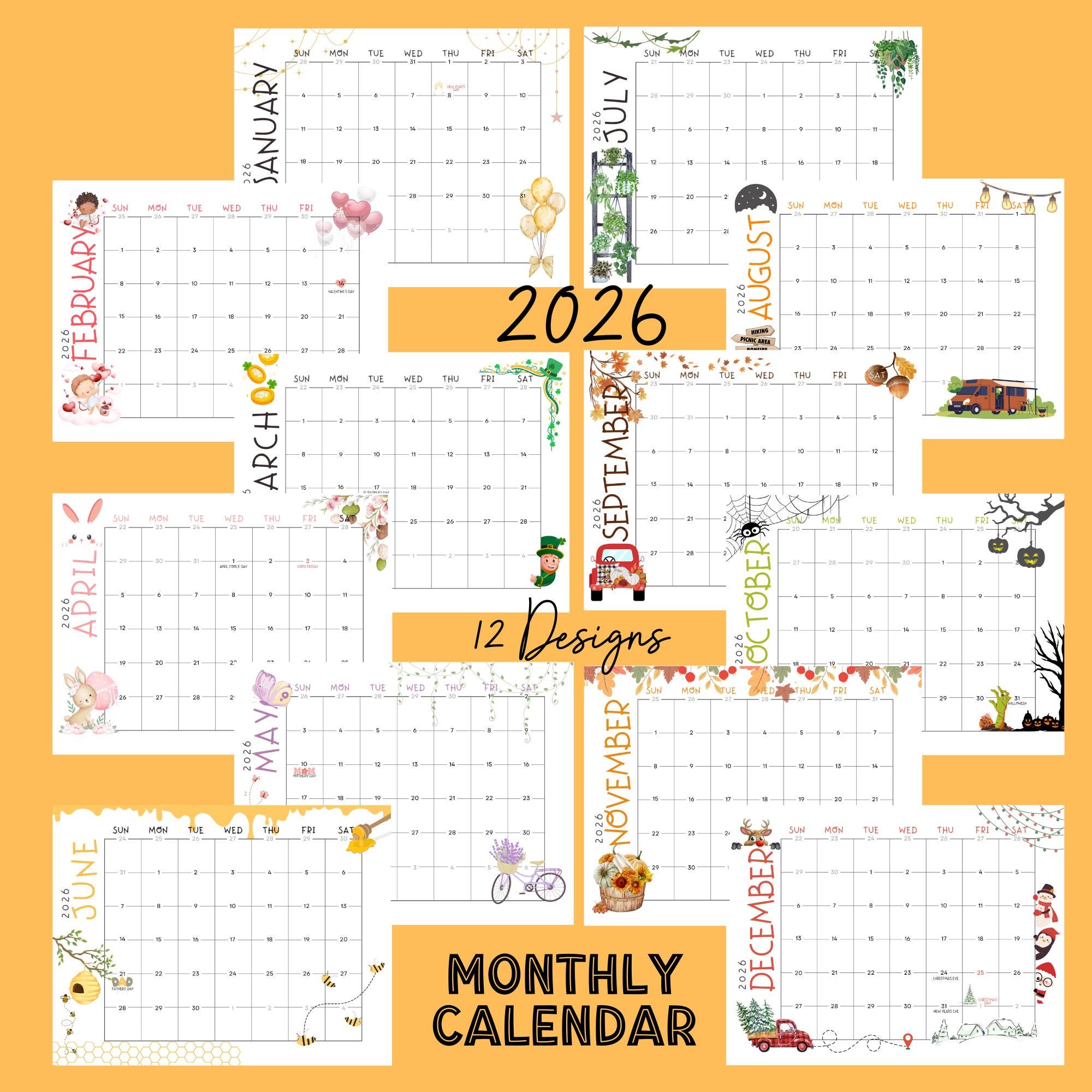 Printable Calendars, Printable Kids Calendars, 2026 Calendars ...