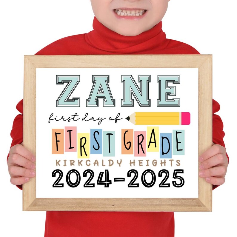 Personalized Back to School Sign, Last Day / First Day of School ...