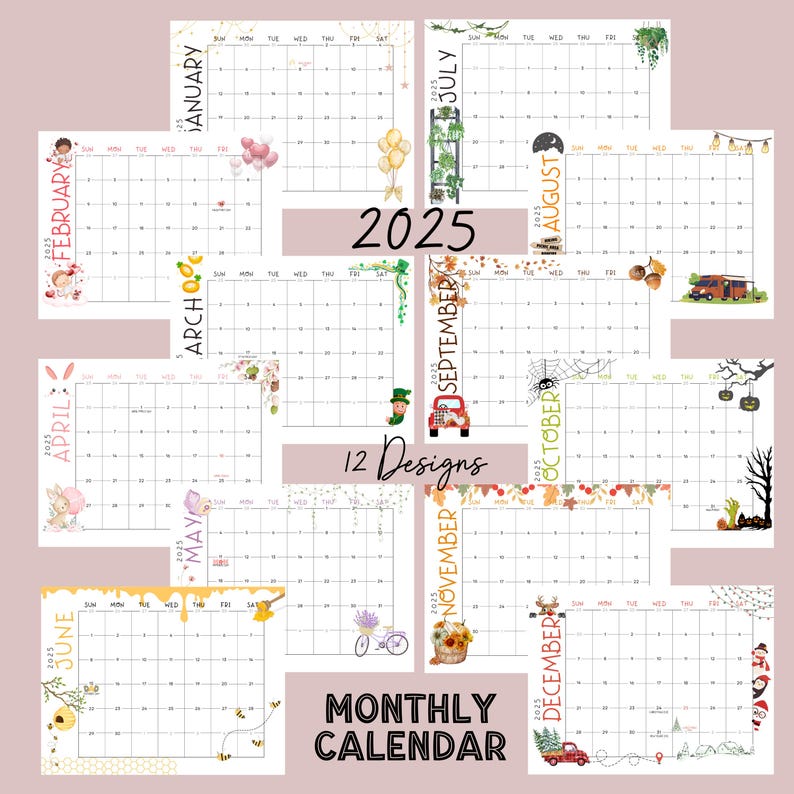 Printable Calendars, Printable Kids Calendars, 2025 Calendars ...