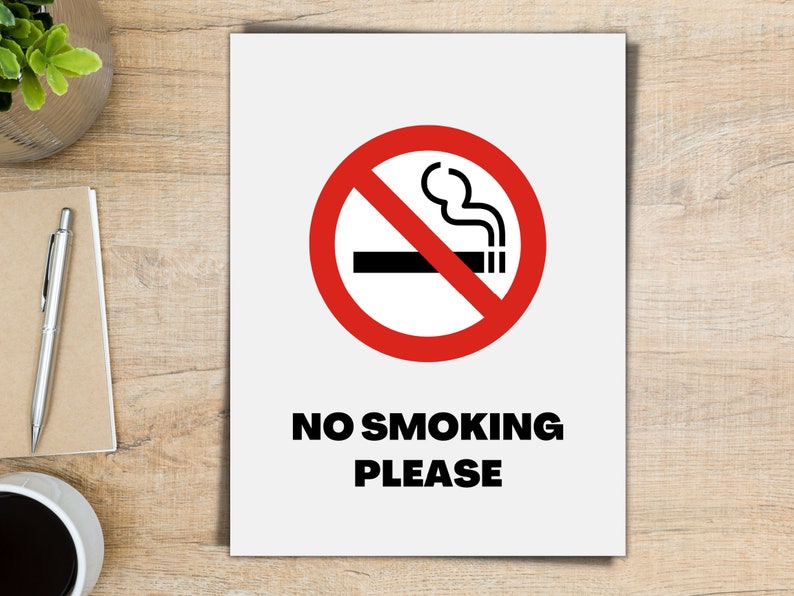 No Smoking Sign - Etsy