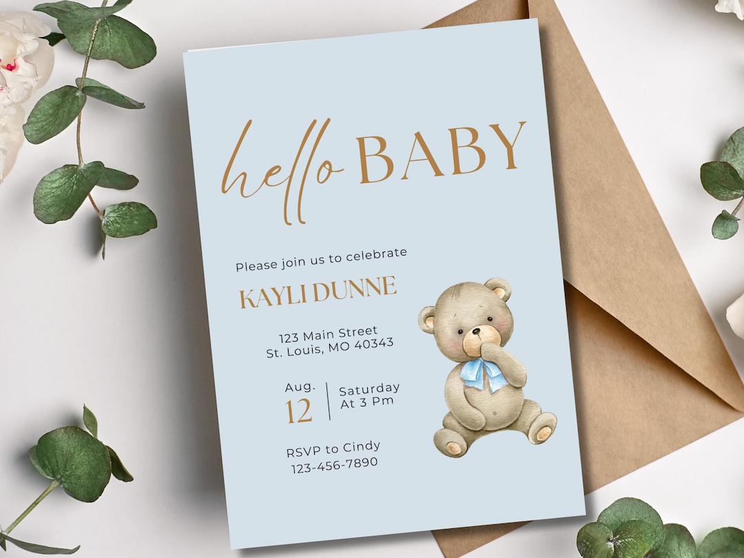 Hello Baby Shower Invitation - Etsy