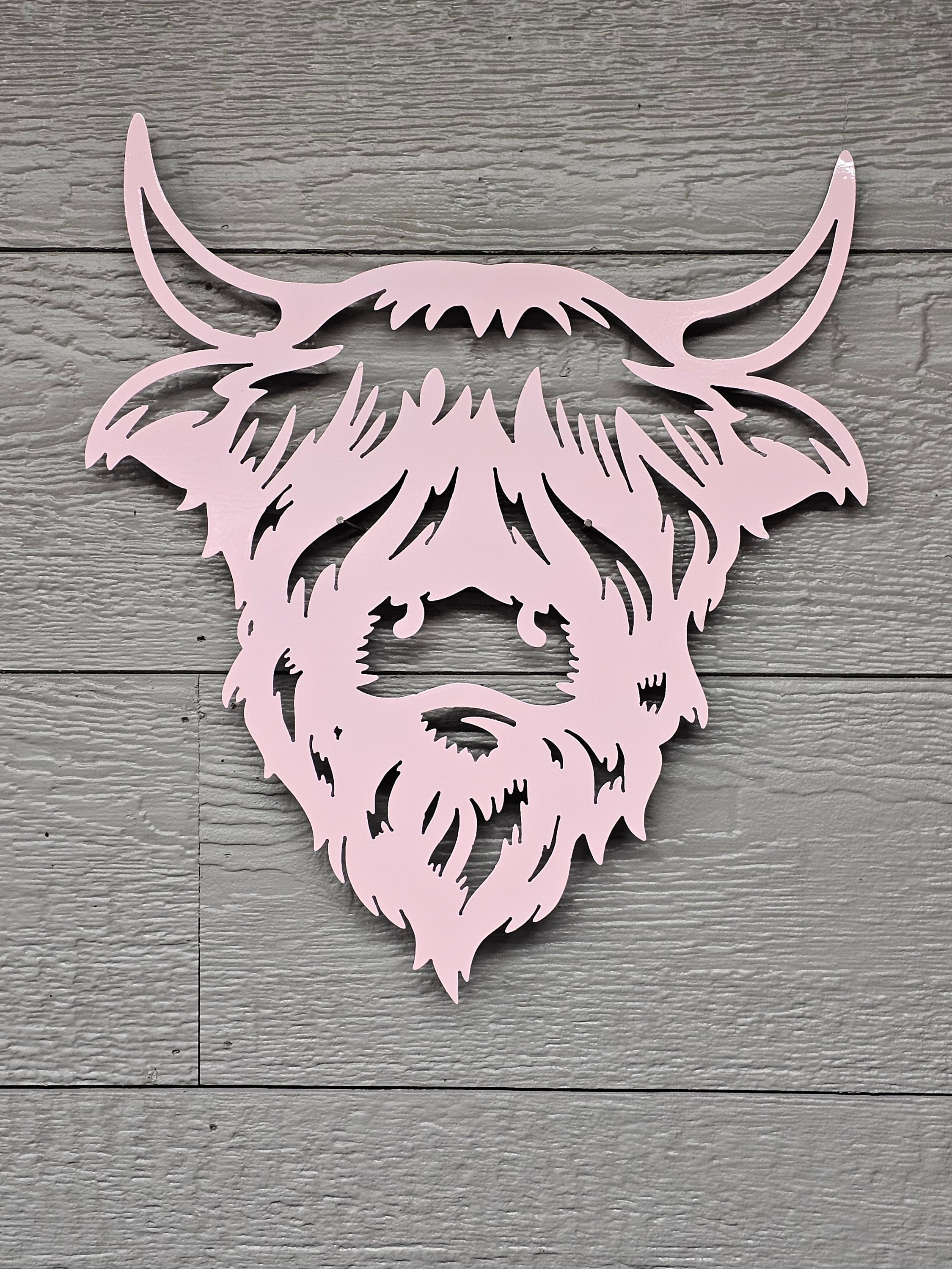 Highland Cow Head Metal Wall Art - Etsy