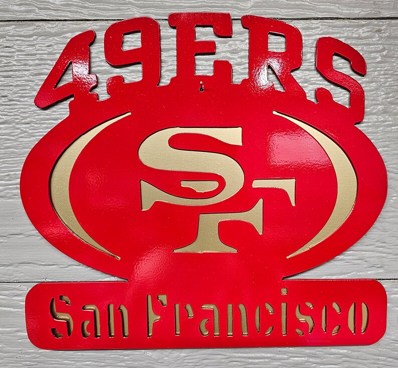 San Francisco 49ers Wall Hanging, 2 Piece, 2 Color, 16 Ga Metal, Cut ...