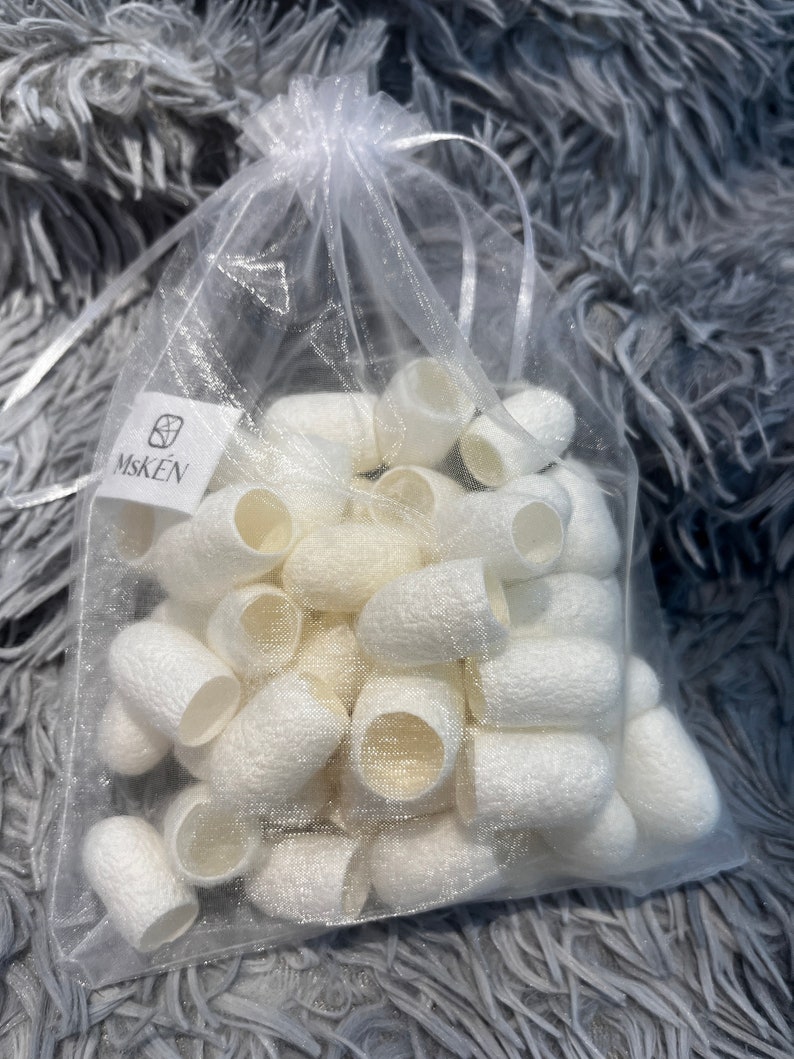 Natural White Mulberry Silk Cut Cocoons for Spa, Facial Scrub, Gentle ...
