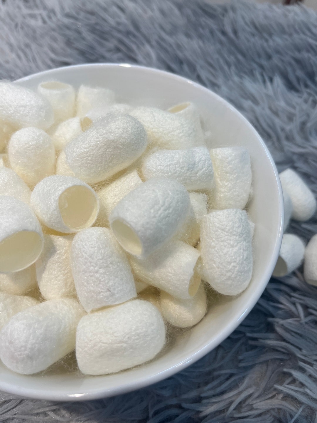 Natural White Mulberry Silk Cut Cocoons for Spa, Facial Scrub, Gentle ...