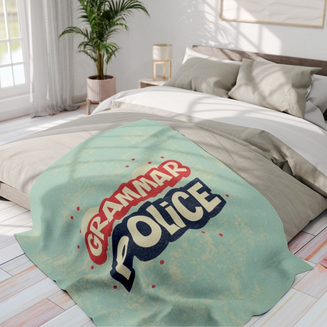 Grammar Police Red, White and Blue Words on A Light-blue Cloudy ...