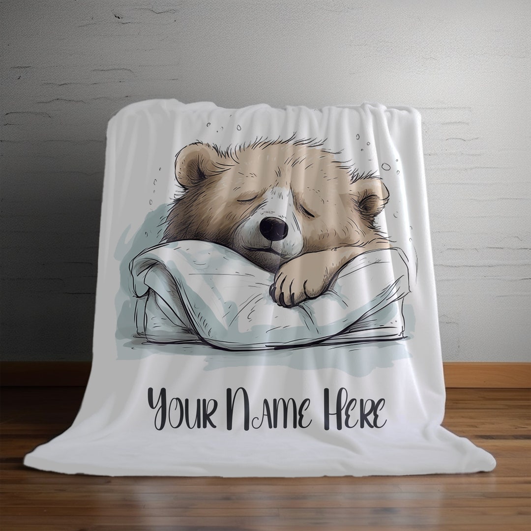 Bearly Slumbering A Cute Cartoon Bear Wrapped in A Blanket Sleeping on ...
