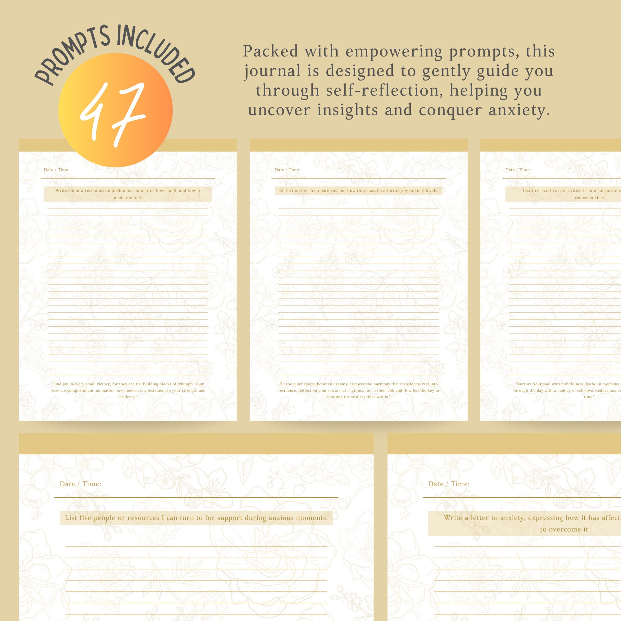 Anxiety Journal | Printable Anxiety Journal, Therapy Journal, Anxiety ...
