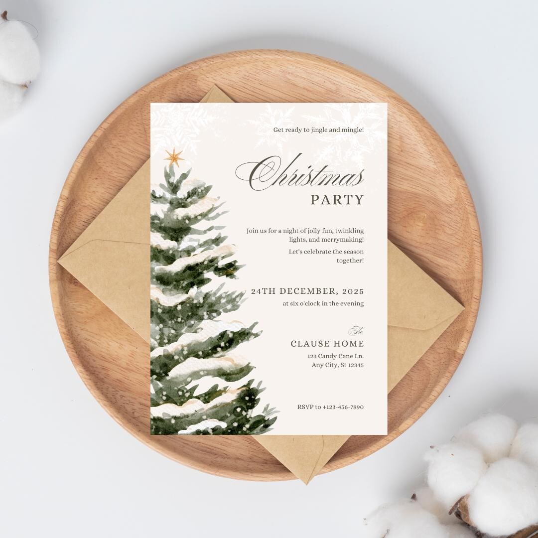 Editable Christmas Party Invitation Template Holiday Party Invite ...