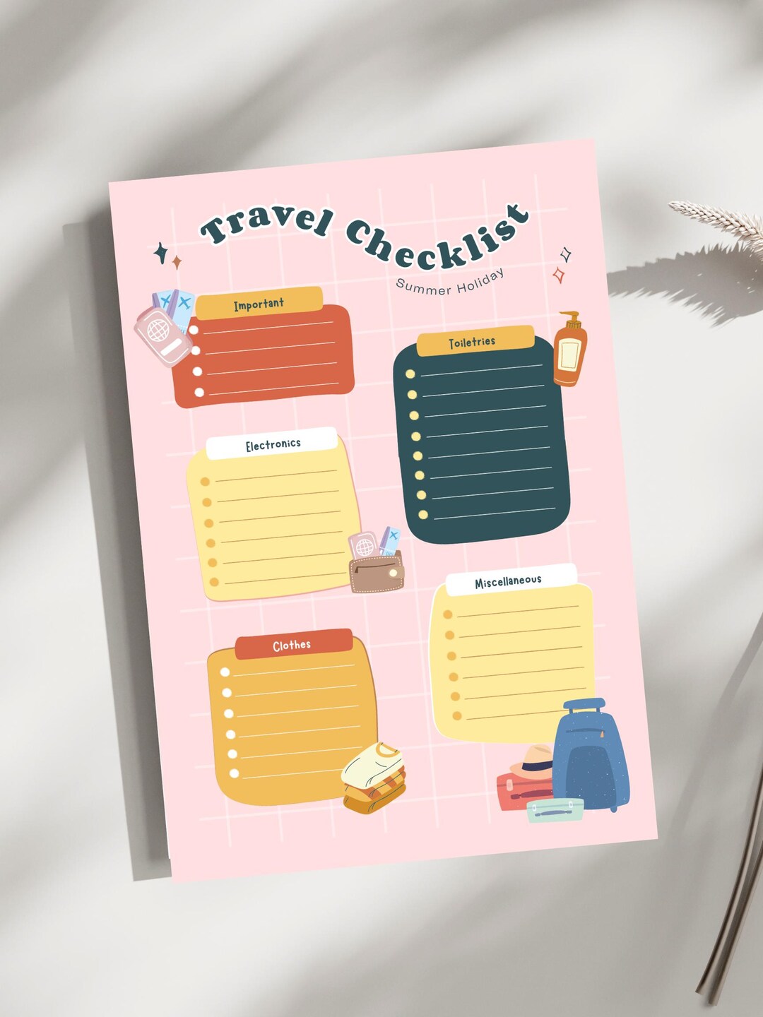 Vacation Checklist Travel Packing List Pack for Vacation Packing ...