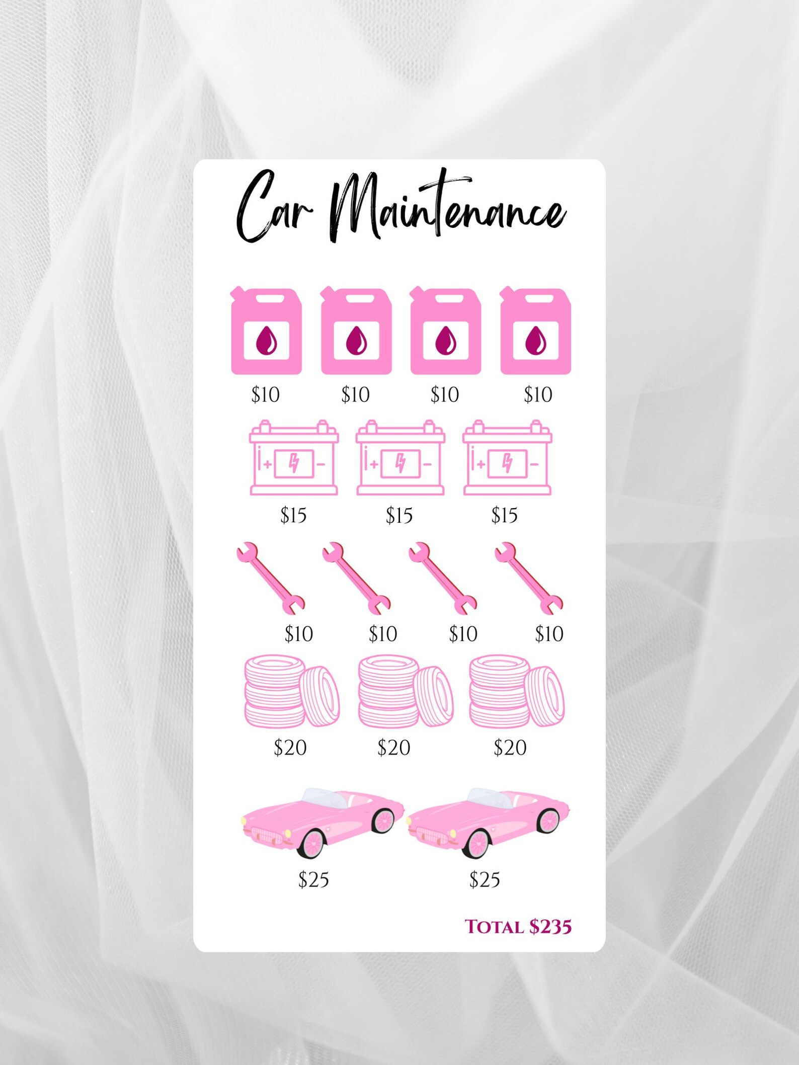 Car Maintenance Tracker Printable: Vehicle Budget, Auto Expense Log ...