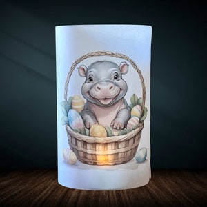 Baby Hippo Easter Luminaries for Flameless Candles, Set of 3 Vellum ...