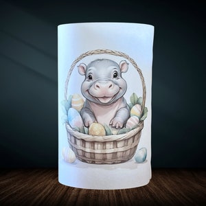 Baby Hippo Easter Luminaries for Flameless Candles, Set of 3 Vellum ...