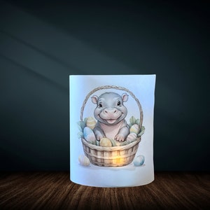 Baby Hippo Easter Luminaries for Flameless Candles, Set of 3 Vellum ...